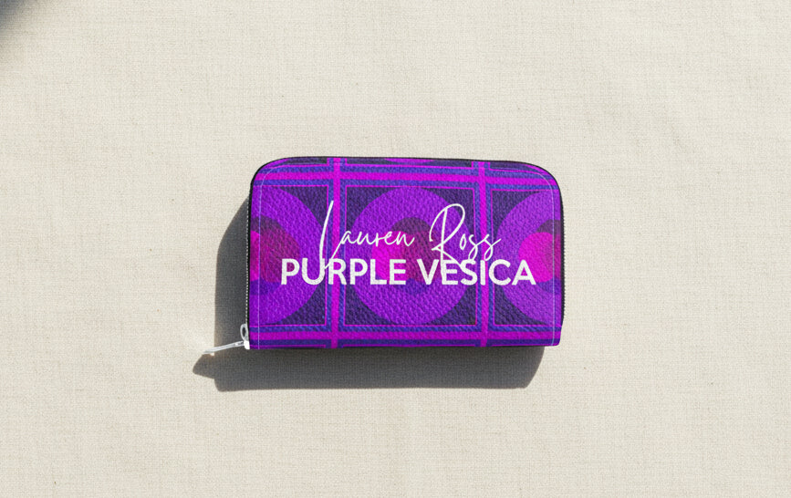 Purple Vesica Wallet - Lauren Ross Design | Designer wallet | Luxury ...